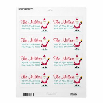 Santa Claus Christmas Return Address Labels | Zazzle