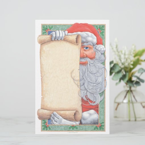 Santa Claus Christmas Stationary Stationery | Zazzle