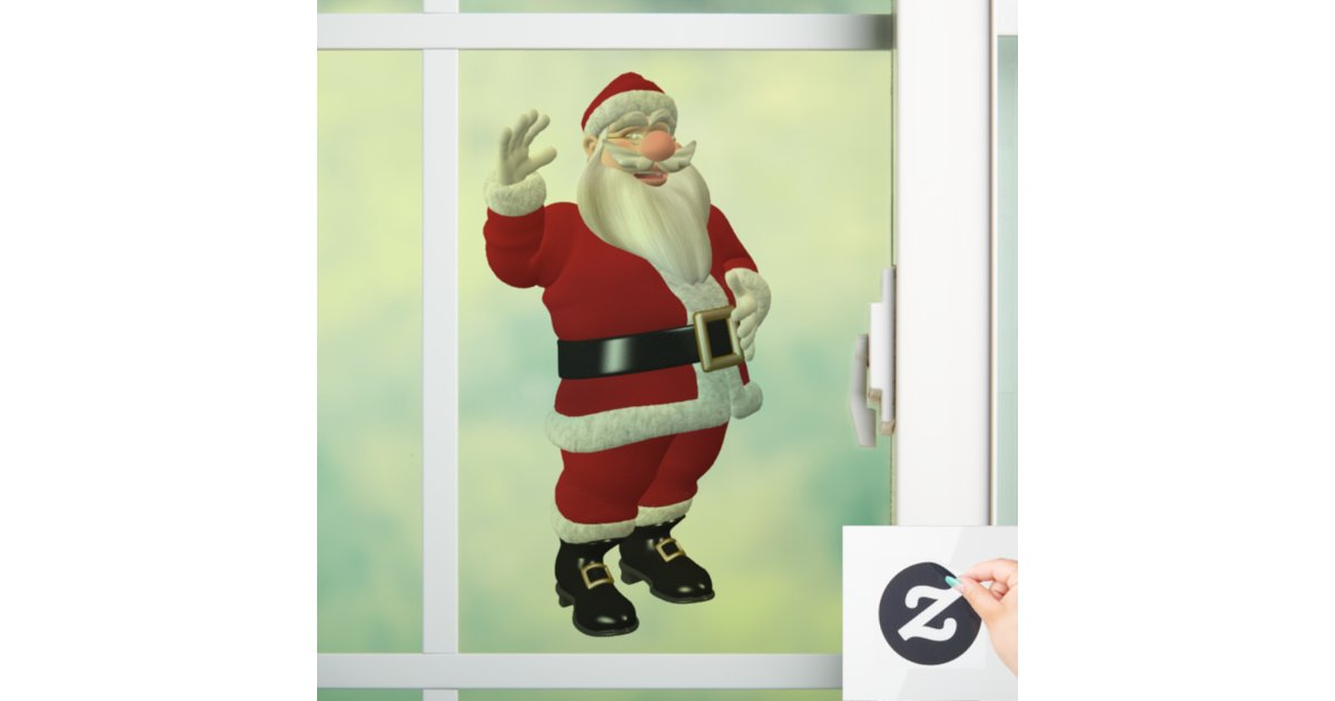 SANTA CLAUS CHRISTMAS WINDOW CLING | Zazzle