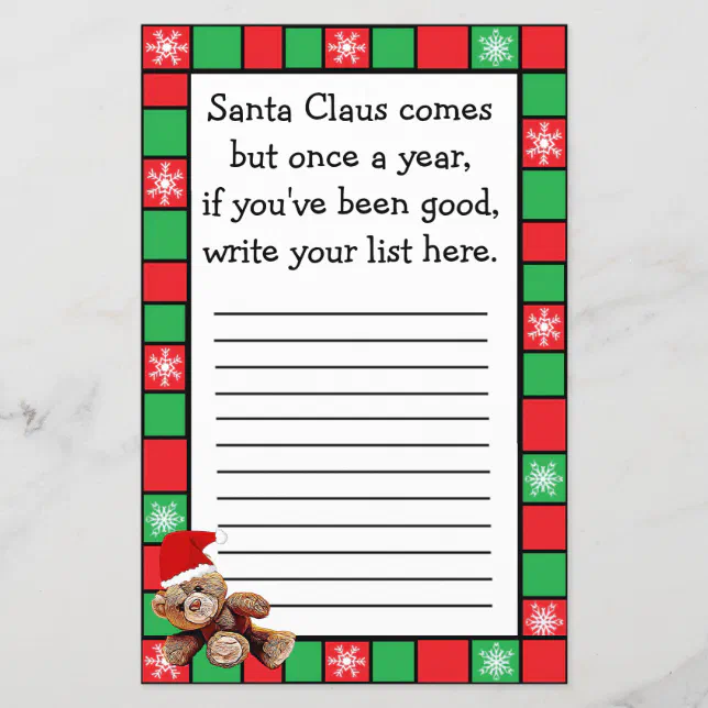 Santa Claus Christmas Wishes List for Kids Flyer | Zazzle