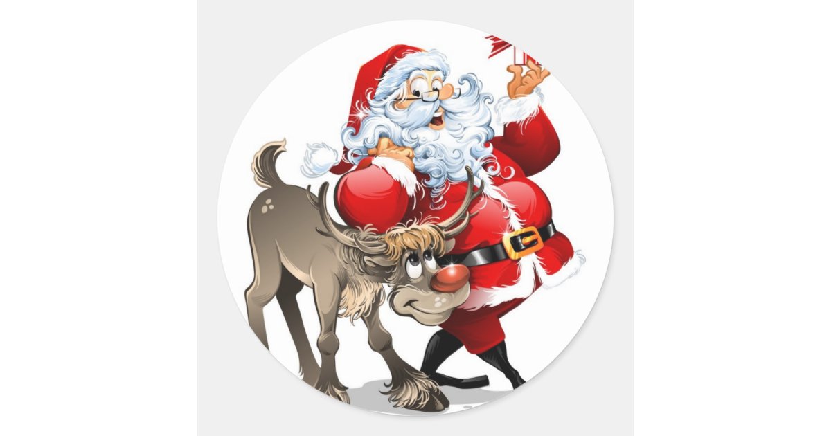 Santa Claus Classic Round Sticker | Zazzle