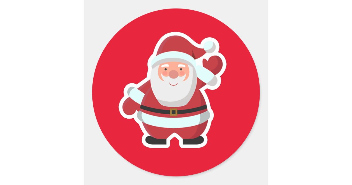 Santa Claus Classic Round Sticker | Zazzle
