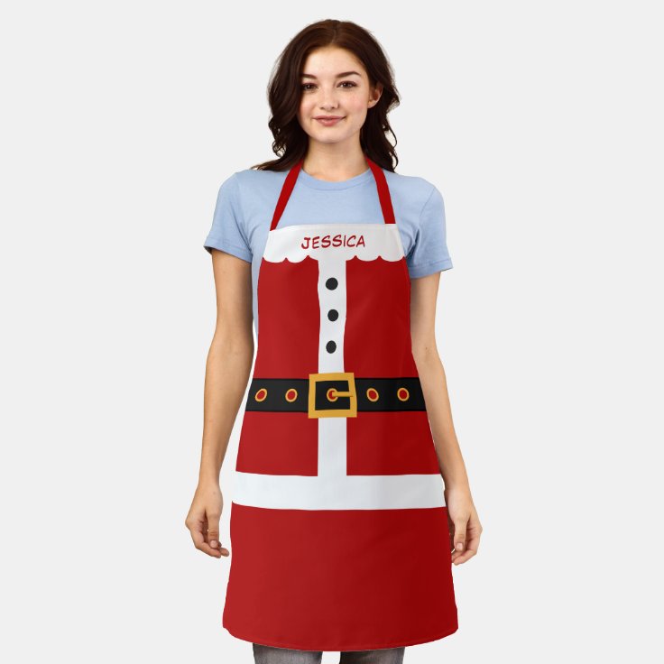 Santa Claus Costume Merry Christmas All-Over Print Apron | Zazzle