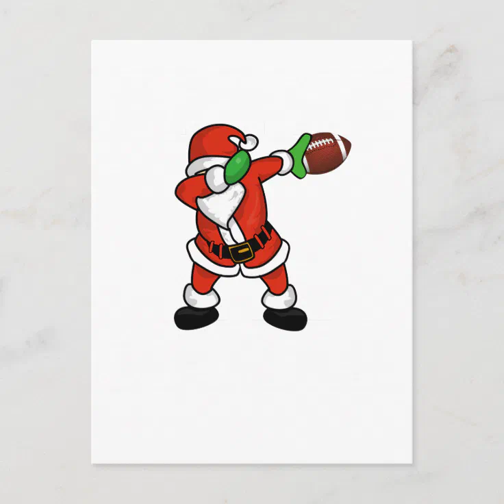 Santa Claus dabbing Christmas Football touchdown Holiday Postcard | Zazzle