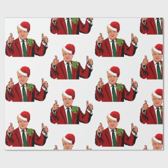 santa claus donald trump christmas wrapping paper | Zazzle
