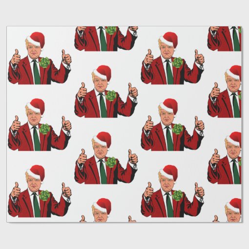 santa claus donald trump christmas wrapping paper | Zazzle