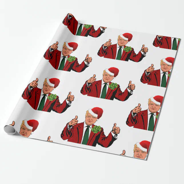 santa claus donald trump christmas wrapping paper | Zazzle