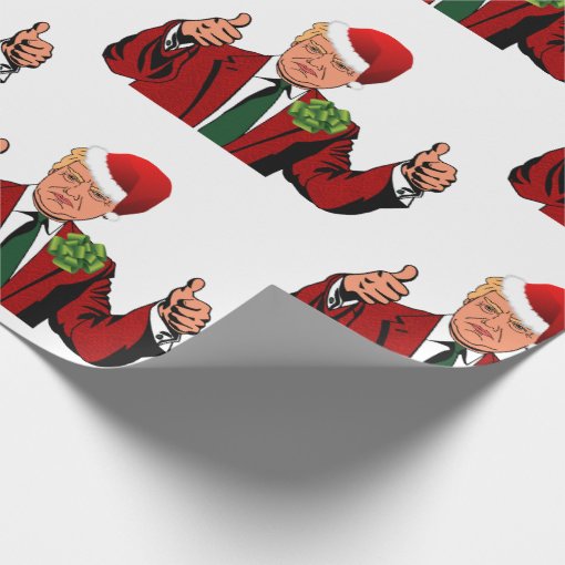 santa claus donald trump christmas wrapping paper | Zazzle