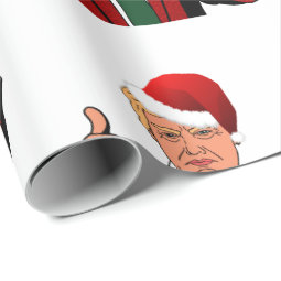 santa claus donald trump christmas wrapping paper | Zazzle