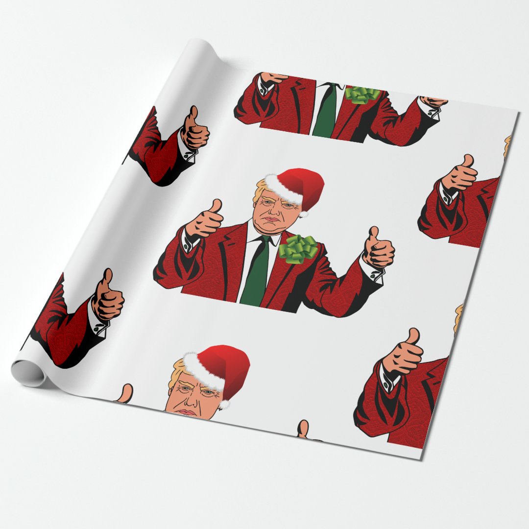 santa claus donald trump christmas wrapping paper | Zazzle