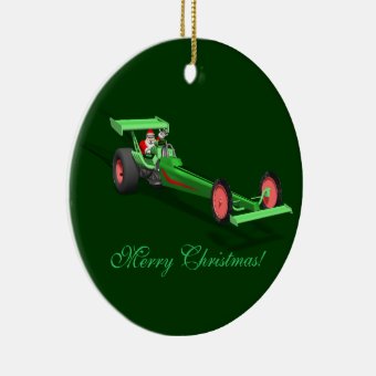 Santa Claus Drag Race Ceramic Ornament | Zazzle