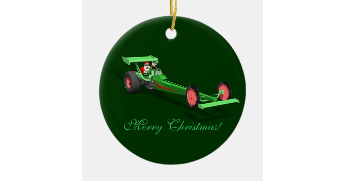 Santa Claus Drag Race Ceramic Ornament | Zazzle