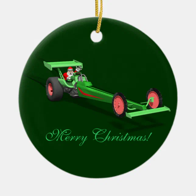 Santa Claus Drag Race Ceramic Ornament | Zazzle