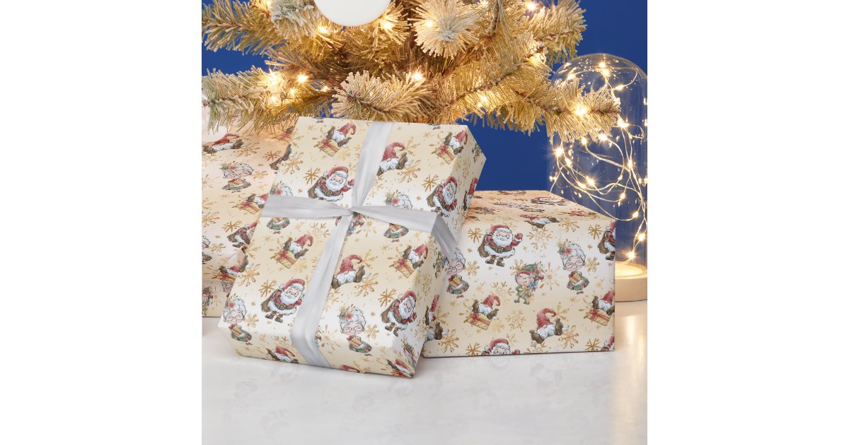 Santa Claus Elf Wrapping Paper | Zazzle