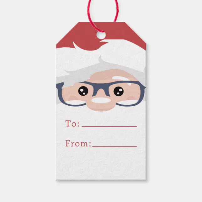 Santa Claus Face Modern Christmas Personalized Gift Tags | Zazzle