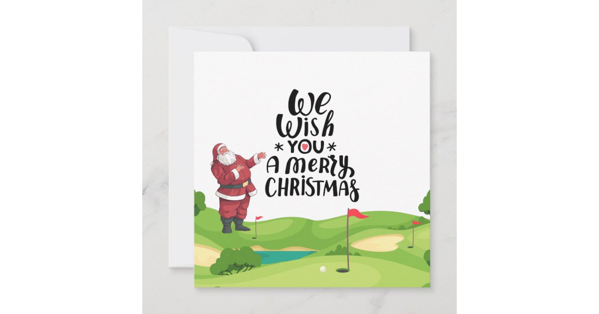 Santa Claus Golfer Merry Christmas at golf course Card | Zazzle