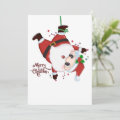 Santa Claus Hanging Upside down Holiday Card | Zazzle