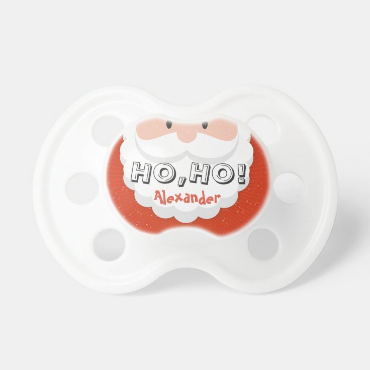Santa Claus Ho Ho Christmas Happy New Year Holiday Pacifier | Zazzle