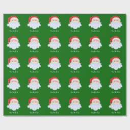 Santa Claus Ho Ho Ho Pattern Wrapping Paper | Zazzle