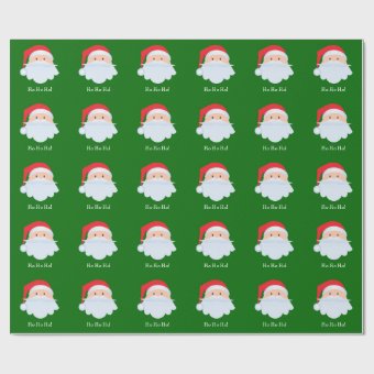 Santa Claus Ho Ho Ho Pattern Wrapping Paper | Zazzle