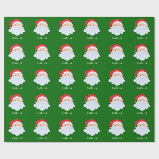 Santa Claus Ho Ho Ho Pattern Wrapping Paper | Zazzle
