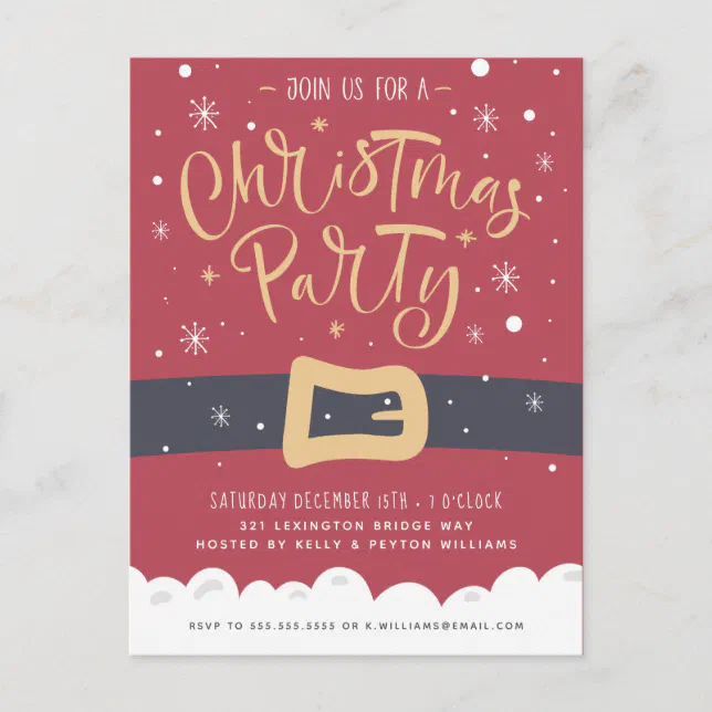 Santa Claus | Holiday Party Invitation | Zazzle