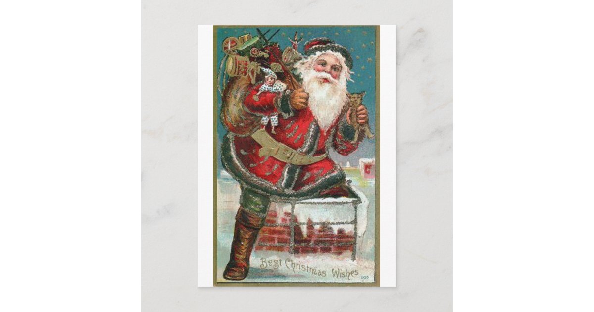 Santa Claus Holiday Postcard | Zazzle