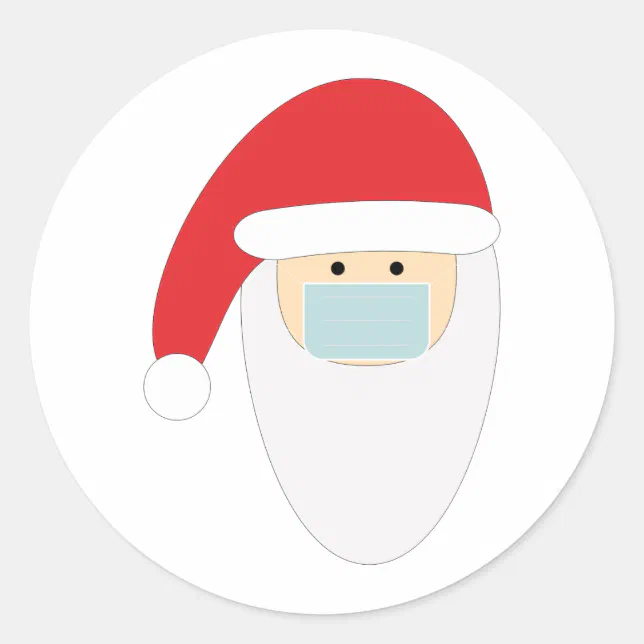 Santa Claus in a face mask Classic Round Sticker | Zazzle