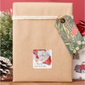 Santa Claus Kids Christmas Square Sticker | Zazzle