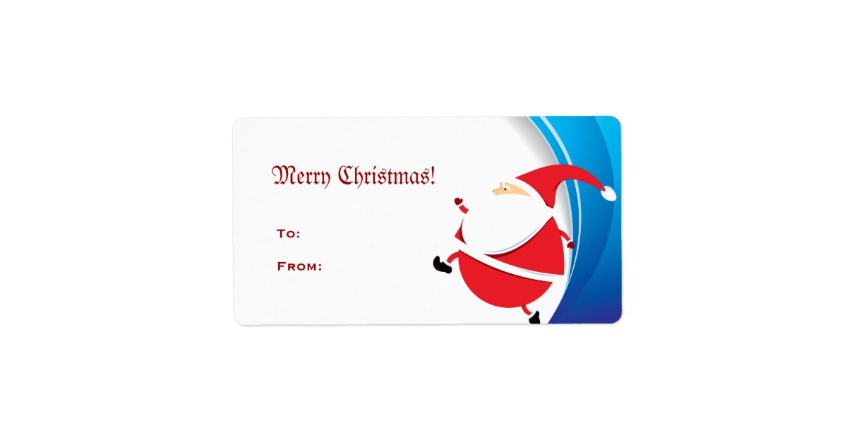 Santa Claus Label Merry Christmas | Zazzle