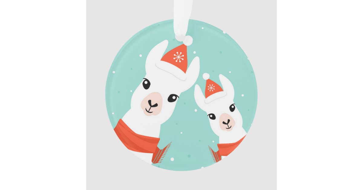 Santa Claus Llamas Ornament | Zazzle