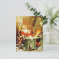 Santa Claus Making a List, Checking It Twice Holiday Postcard | Zazzle
