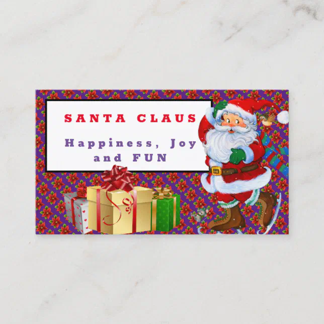 Santa Claus Merry Christmas Business Card | Zazzle