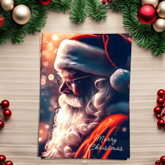 Santa Claus Merry Christmas Holiday Card | Zazzle