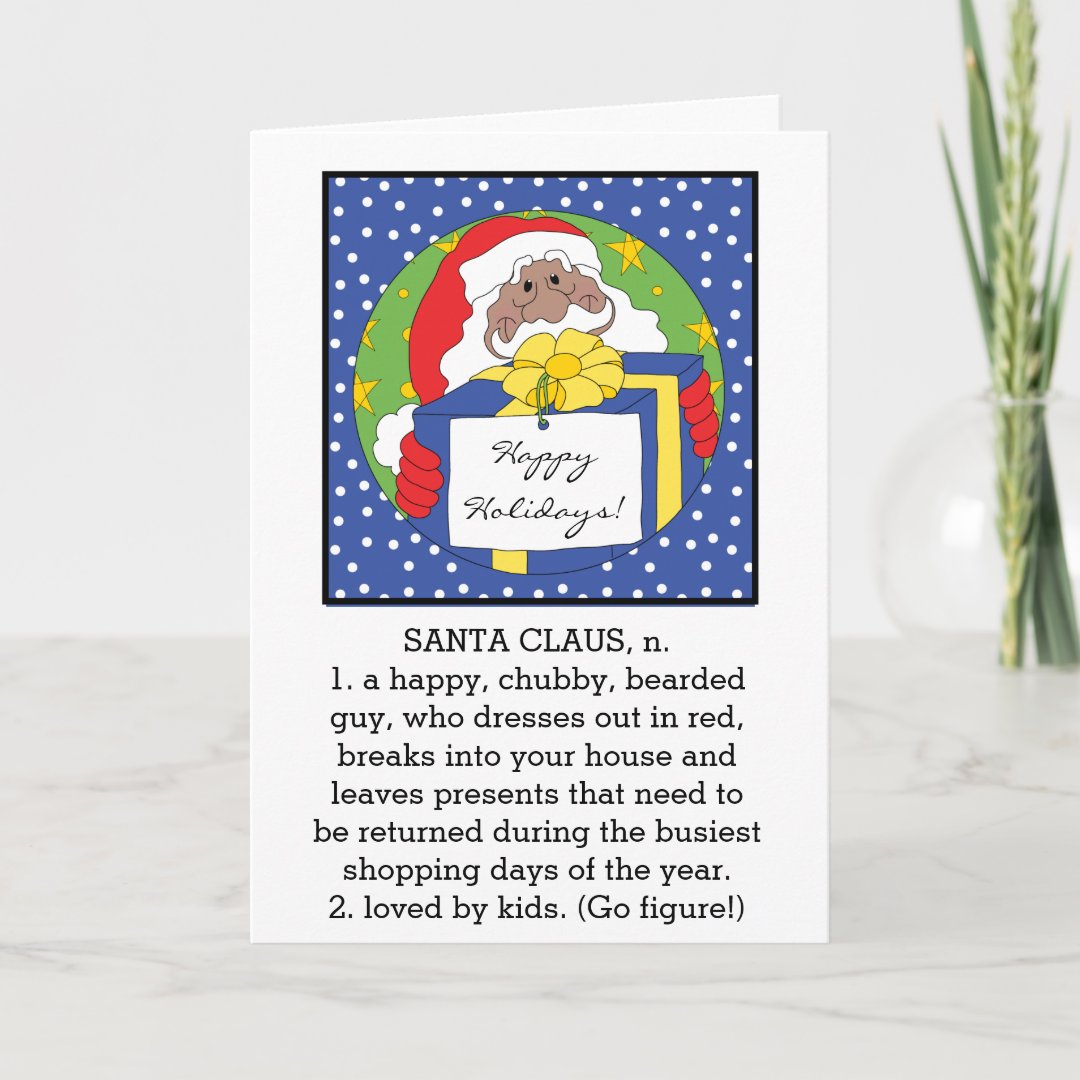 Santa Claus of Color Funny Holiday Card | Zazzle