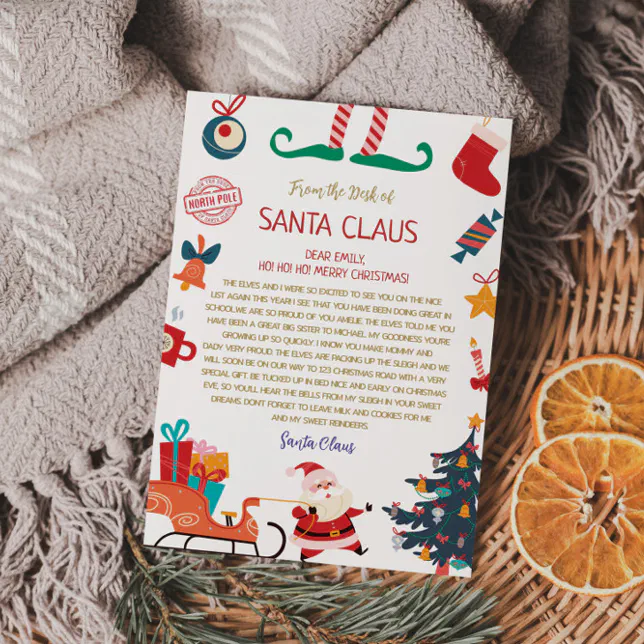 Santa Claus Official North Pole Letter Invitation | Zazzle