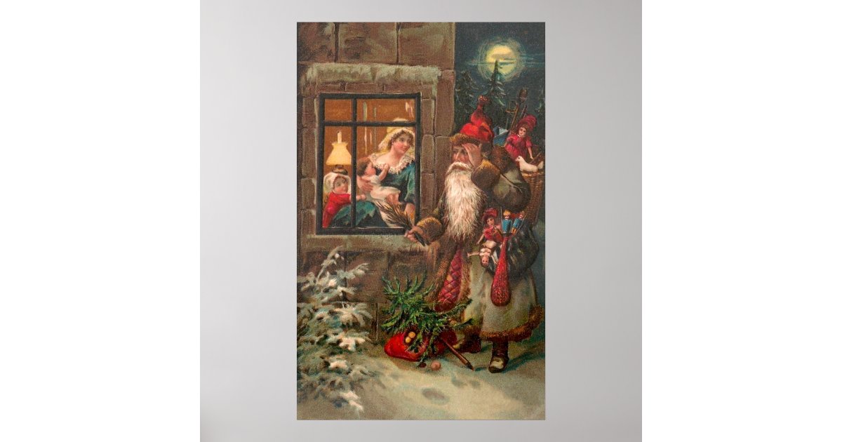 Santa Claus On His Way 4 Poster | Zazzle