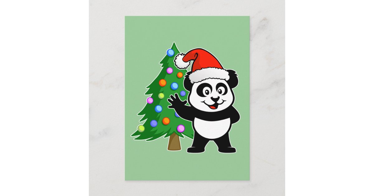 Santa Claus Panda Holiday Postcard | Zazzle