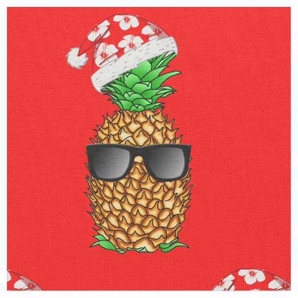 xmas beach santa claus fabric | Zazzle