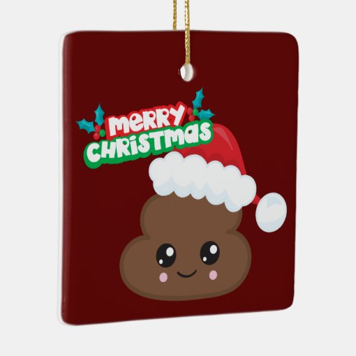Santa Claus Poop Emoji Christmas Ornament | Zazzle