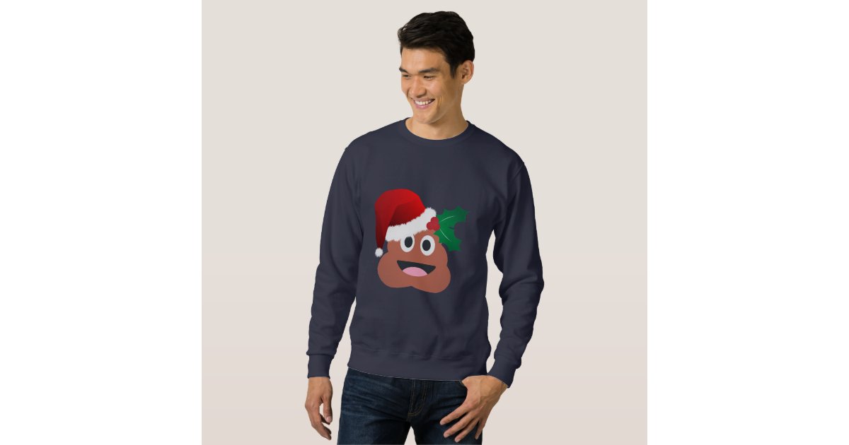 santa claus poop emoji mens sweatshirt | Zazzle