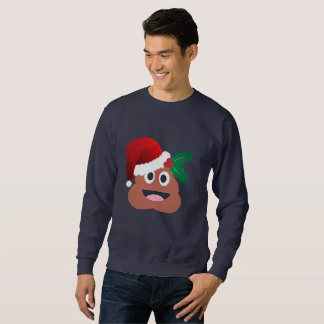 santa claus poop emoji mens sweatshirt | Zazzle