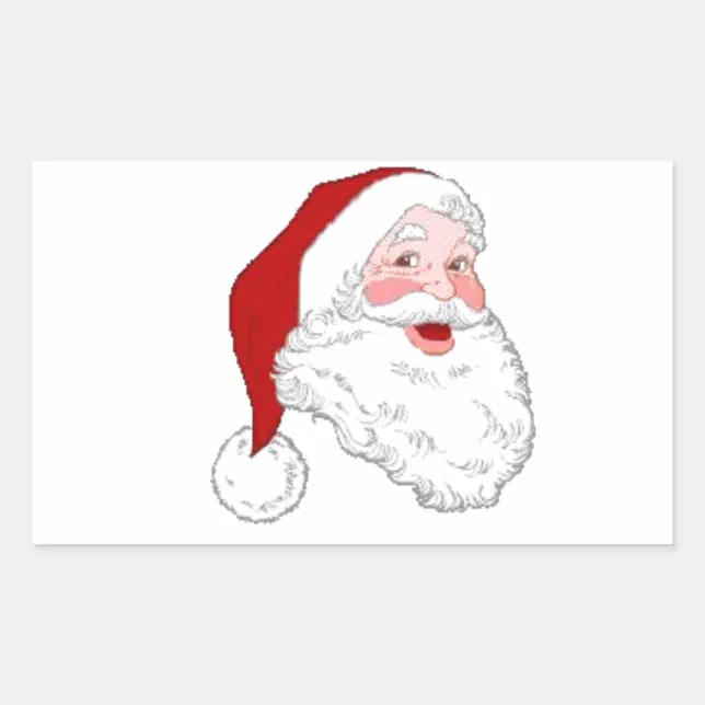 Santa Claus Rectangular Sticker | Zazzle