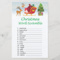 Santa claus reindeer christmas word scramble game | Zazzle