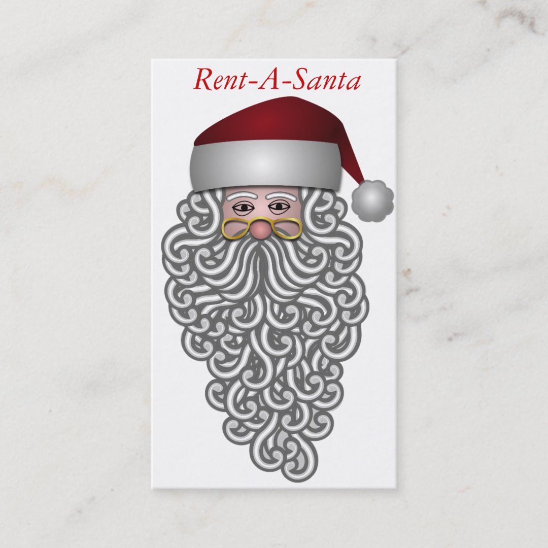 Santa Claus Rent a Santa Business Card | Zazzle