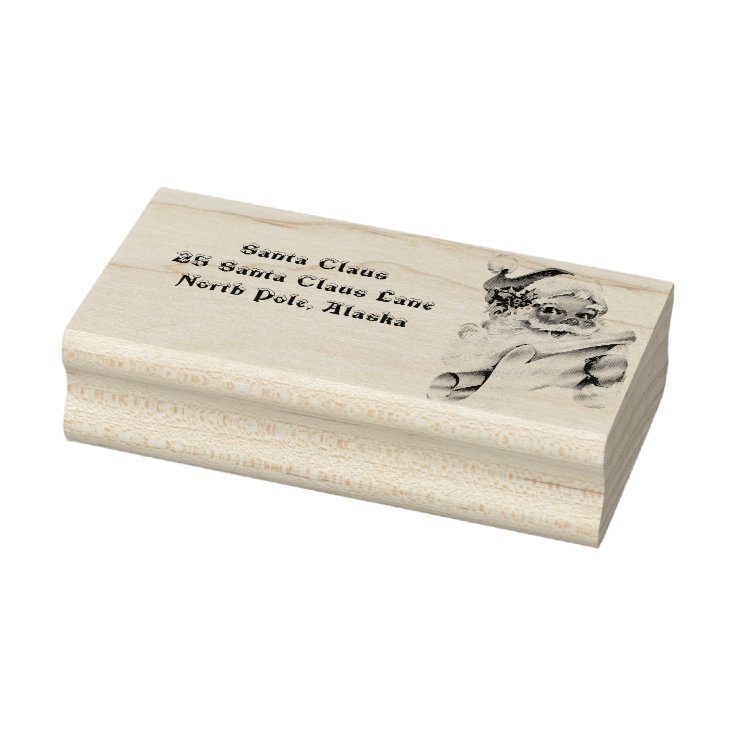 Santa Claus Return Address North Pole Rubber Stamp | Zazzle