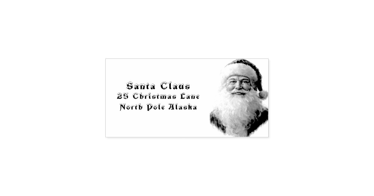 Santa Claus Return Address North Pole Rubber Stamp | Zazzle