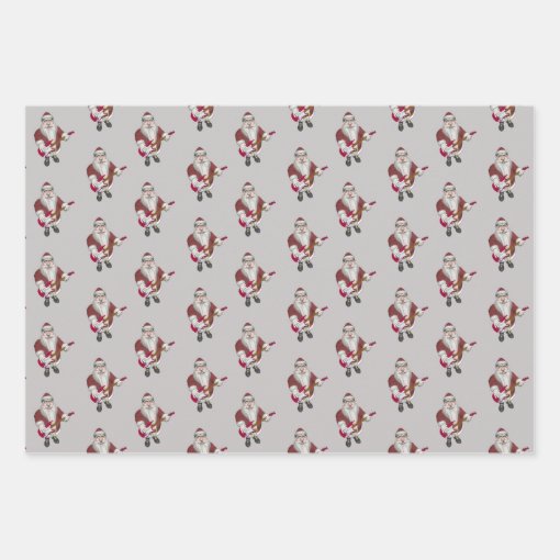 Santa Claus Rock Star Wrapping Paper Sheets | Zazzle