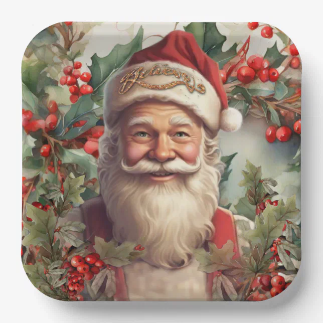 Santa Claus Saint Nicholas Christmas Paper Plates | Zazzle
