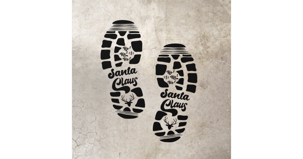 Santa Claus Shoe Prints Floor Decals | Zazzle
